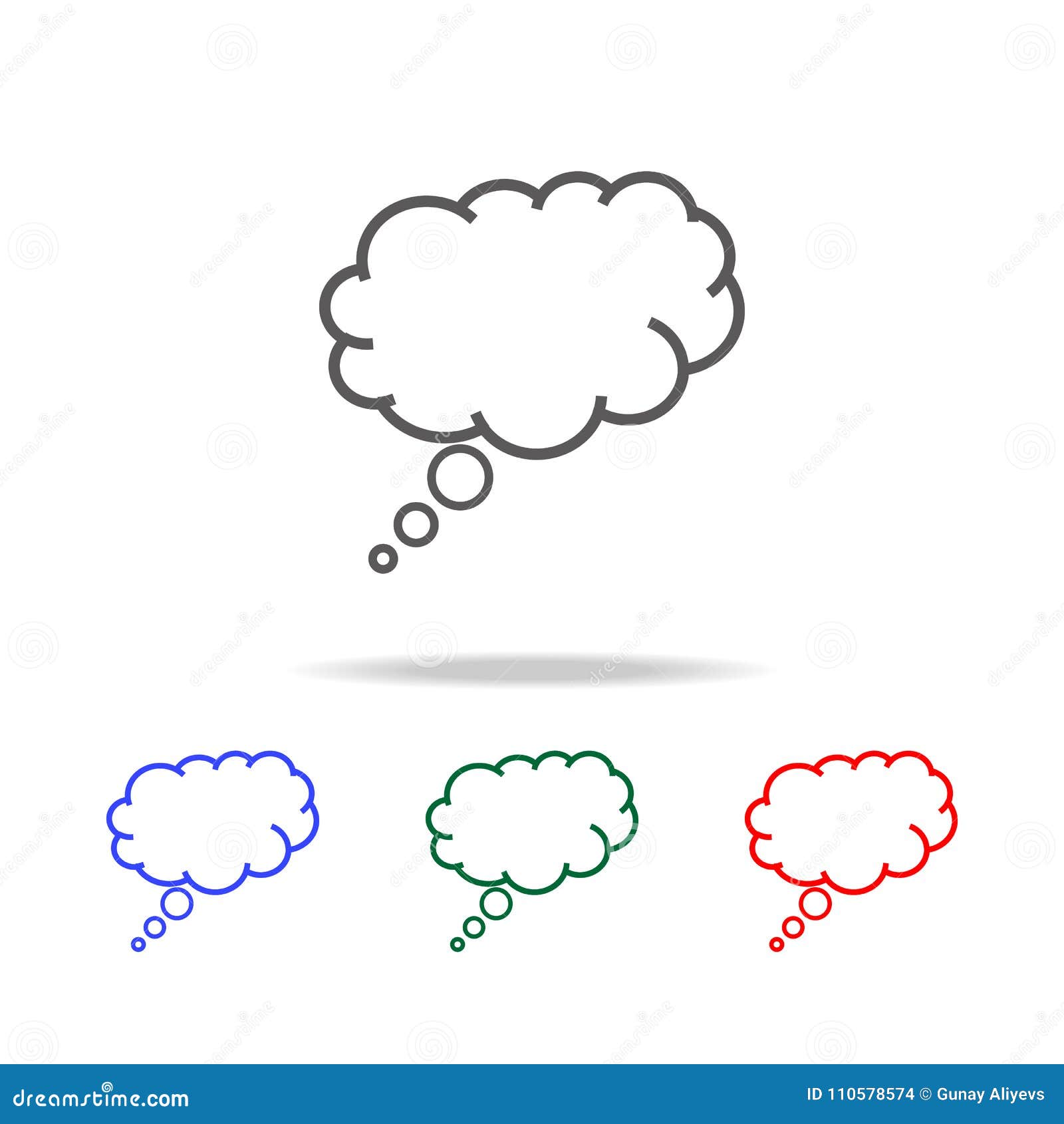Think Bubble Icon. Elements in Multi Colored Icons for Mobile Concept ...