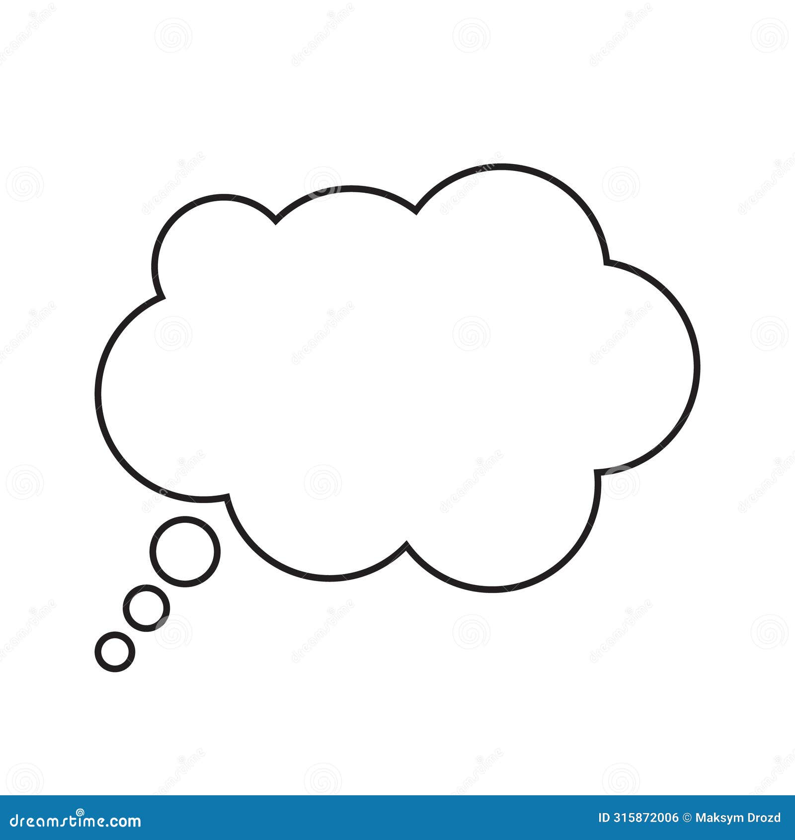 Think Bubble Icon. Think or Speech Bubble Line Icon Stock Vector ...