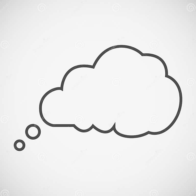 Think Bubble Icon. Vector Illustration Stock Vector - Illustration of ...