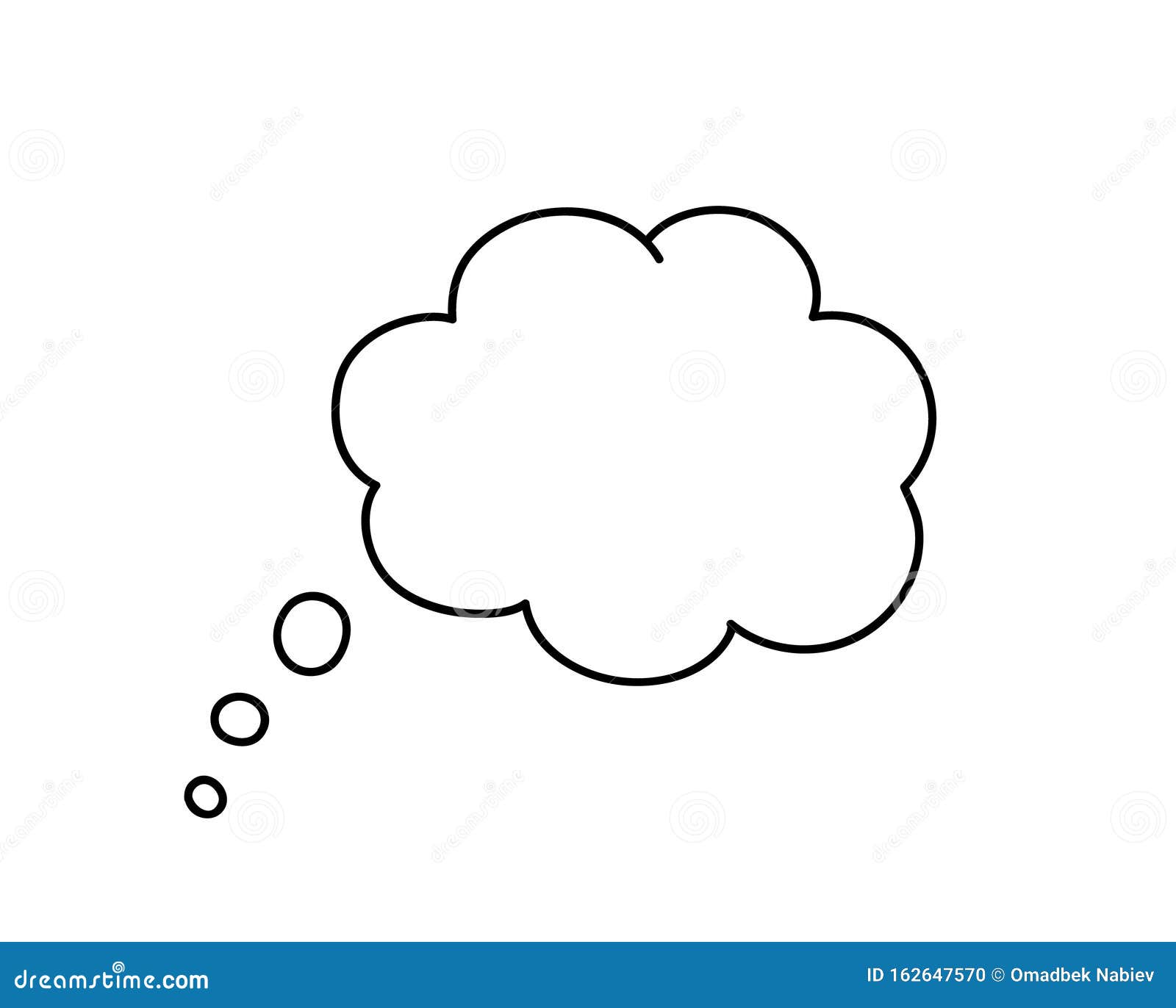 Think Bubble Isolated on White Background Stock Vector - Illustration ...
