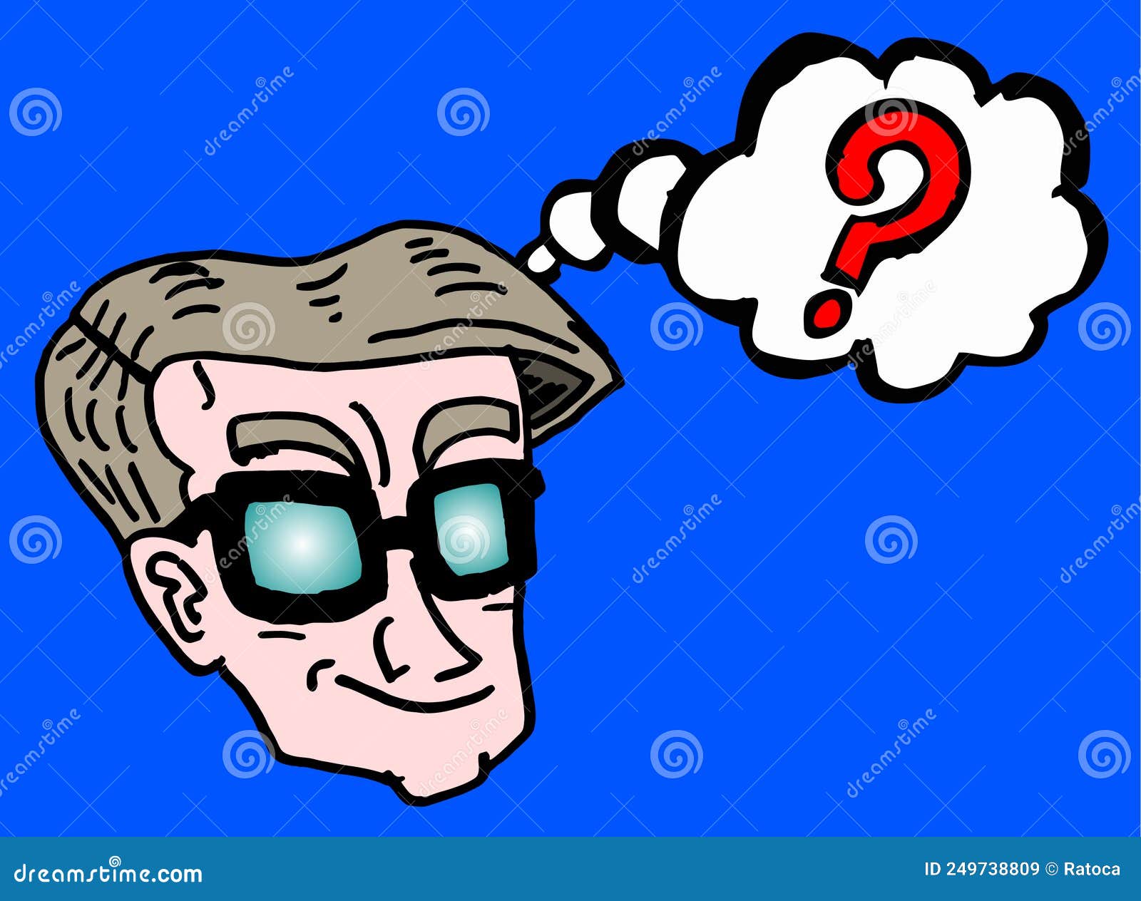 Think cartoon man stock vector. Illustration of doubt - 249738809