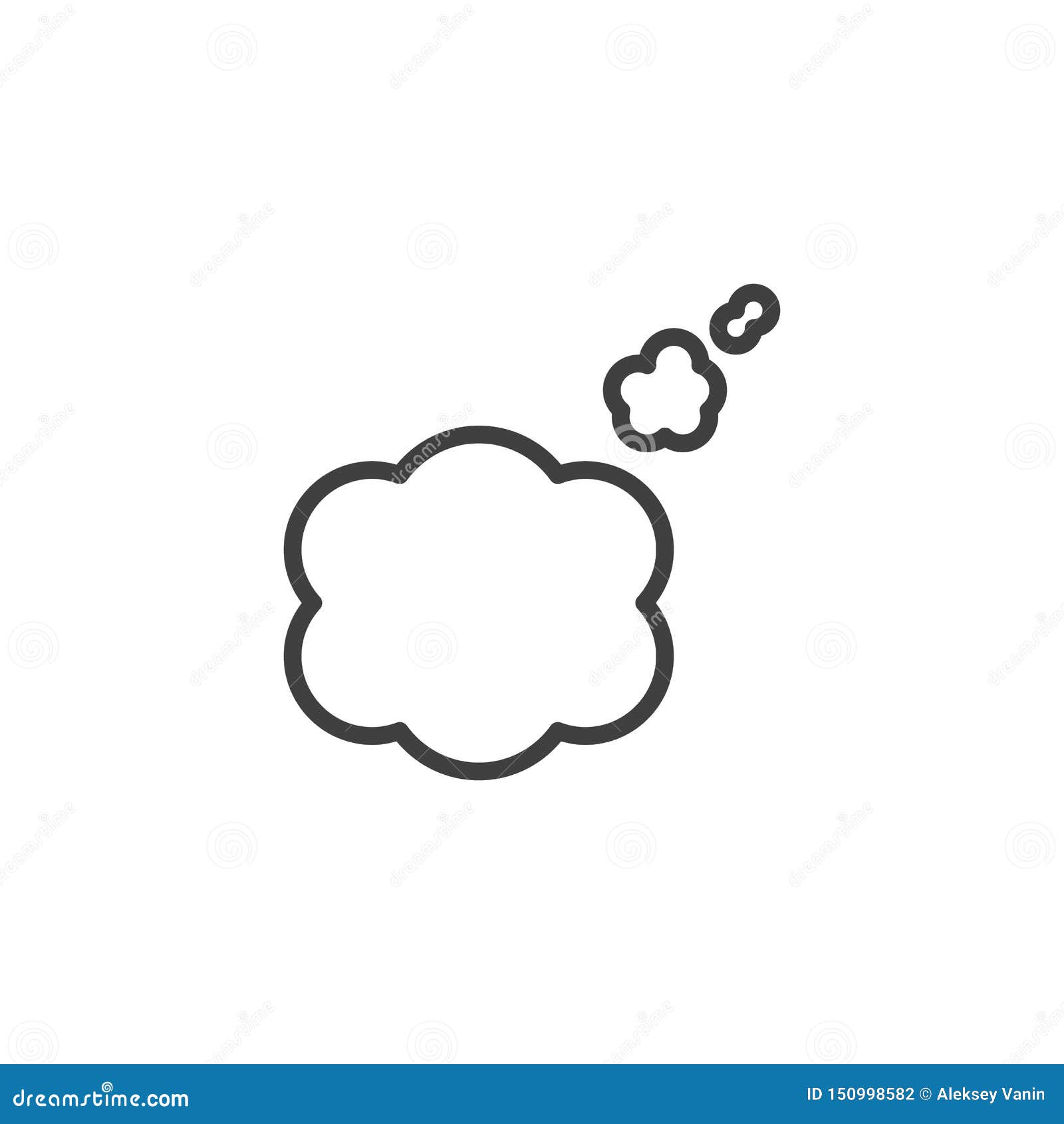 Think cloud line icon stock vector. Illustration of editable - 150998582