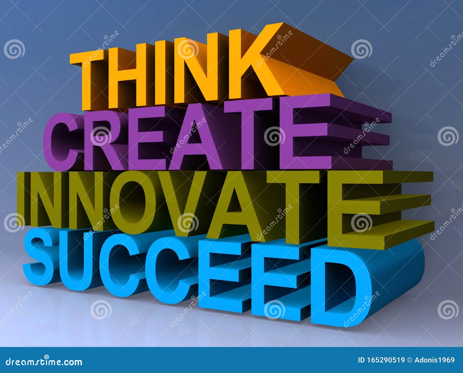 Think Create Innovate Succeed Stock Illustration - Illustration of ...