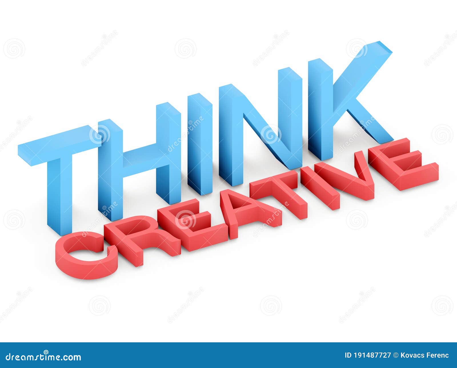 Think Creative. 3D Illustration Isolated on White Stock Illustration ...