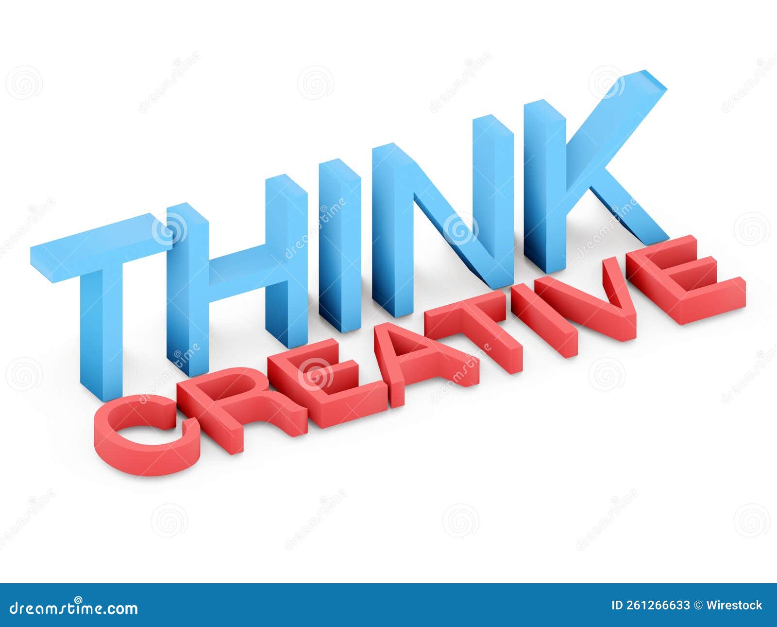 Think Creative. 3D Illustration Isolated on White. 3D Render. Stock ...