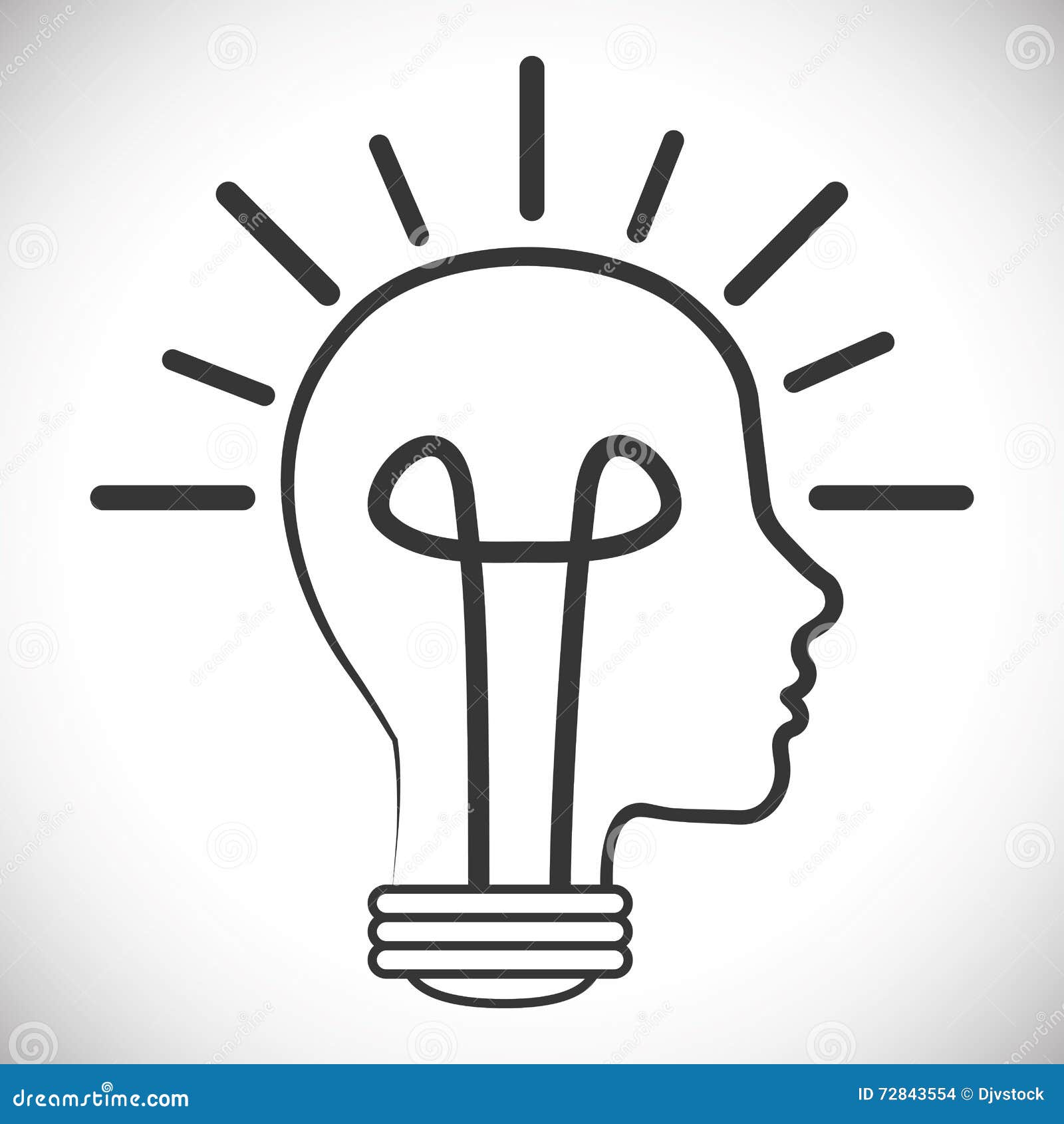 Think Design. Head Icon. Flat Illustration Stock Vector - Illustration ...