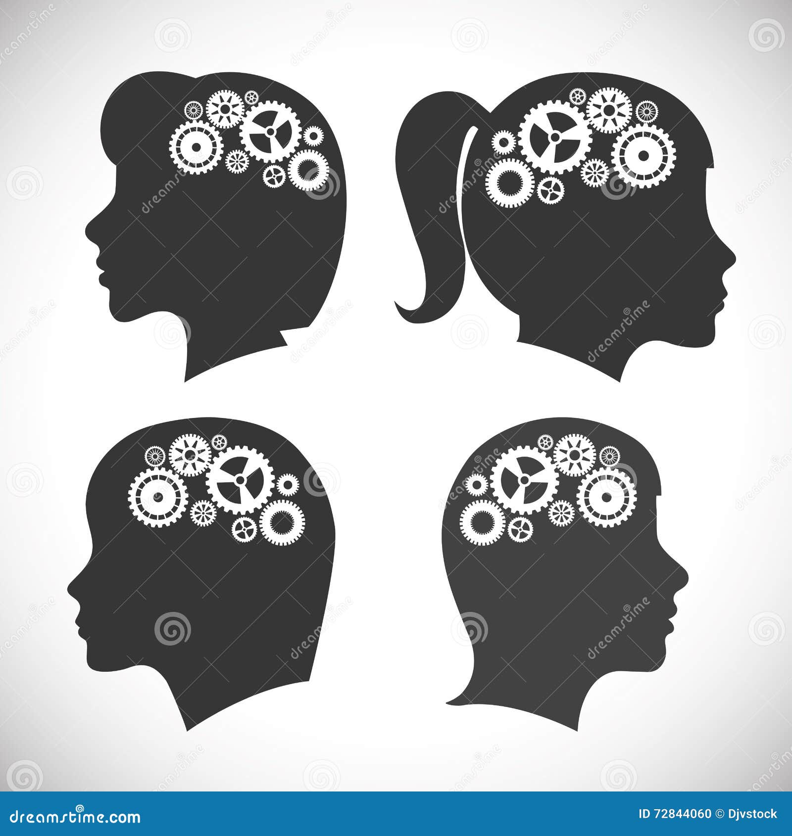 Think Design. Head Icon. Flat Illustration Stock Vector - Illustration ...