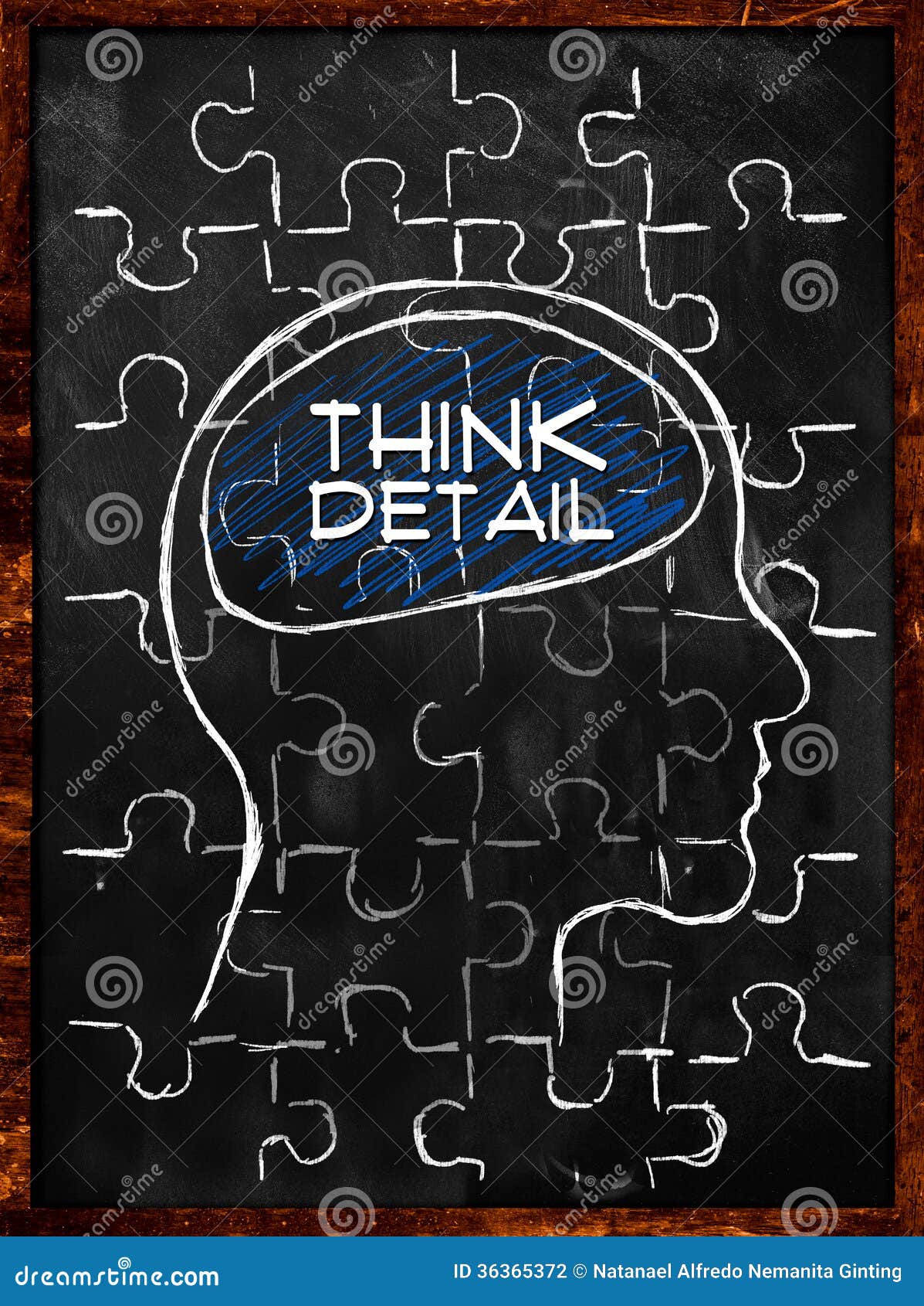 Think Detail Puzzle stock illustration. Illustration of chalk - 36365372