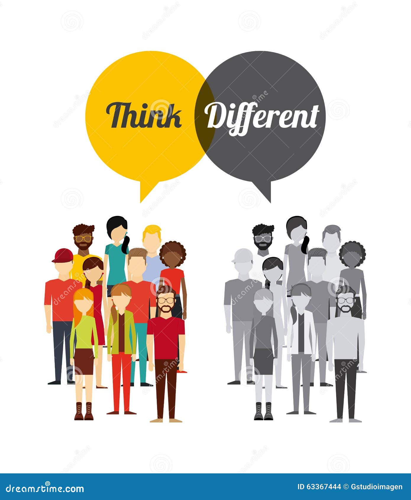 Think diferent design stock vector. Illustration of thought - 63367444