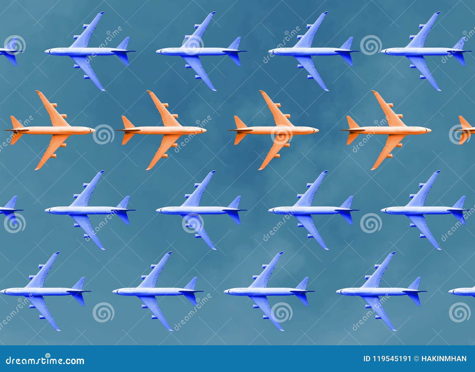 Think Difference and Direction Concepts with Group of Airplane. Stock ...