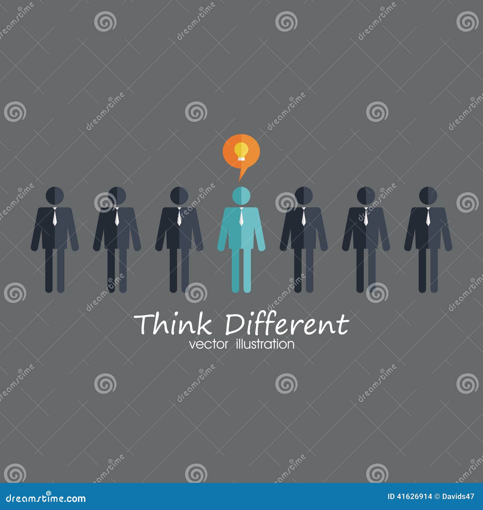 Think Different stock vector. Illustration of front, unique - 41626914