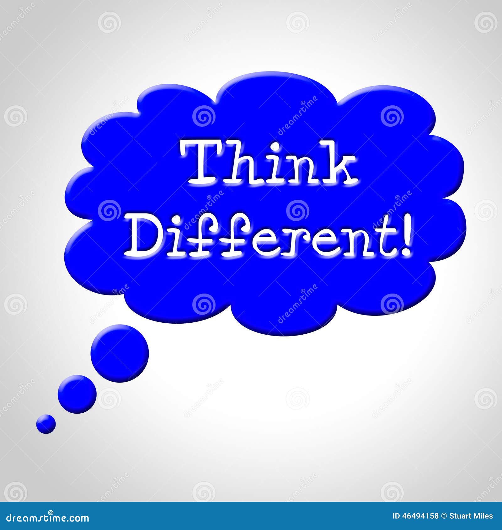 Think Different Bubble Represents Change Now and Revise Stock ...