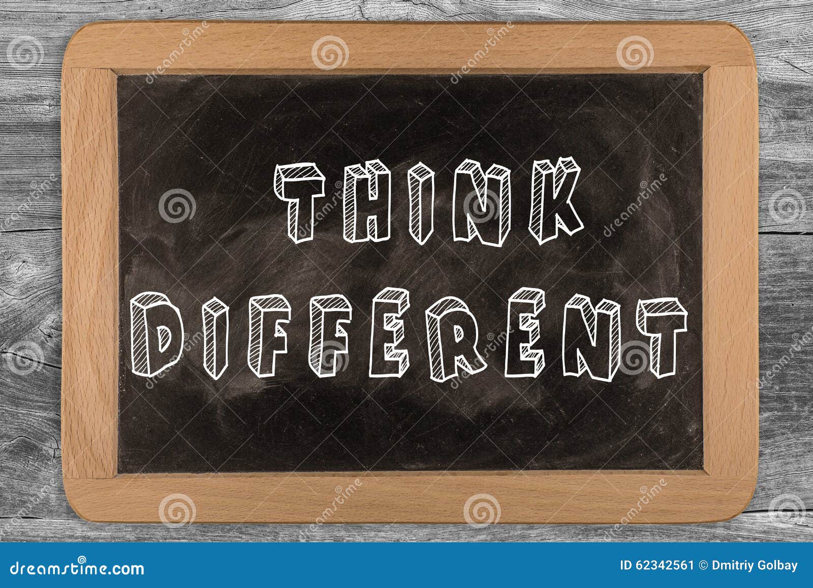 Think Different - Chalkboard with Outlined Text Stock Image - Image of ...