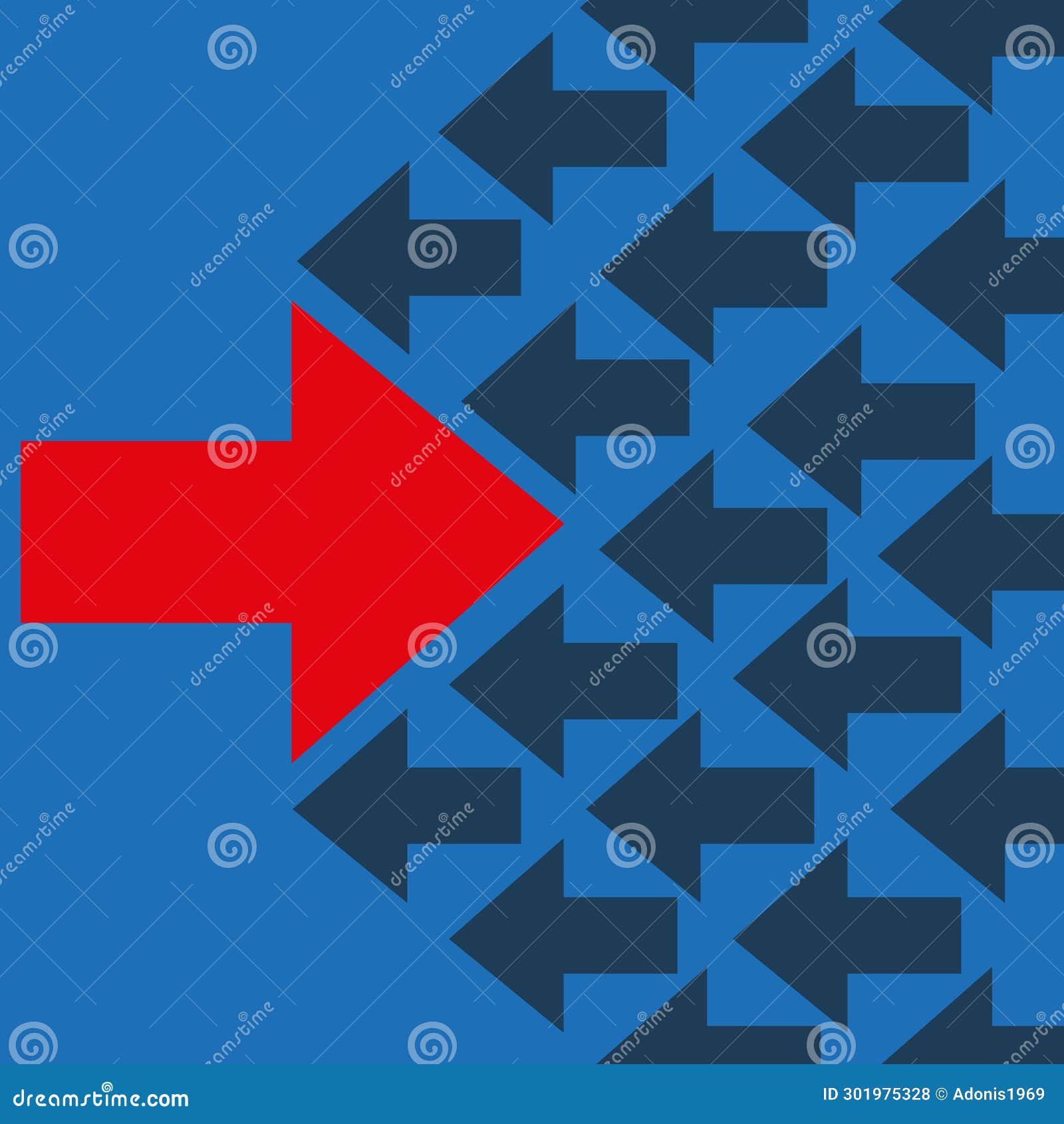 Think Different Concept on Blue Stock Illustration - Illustration of ...