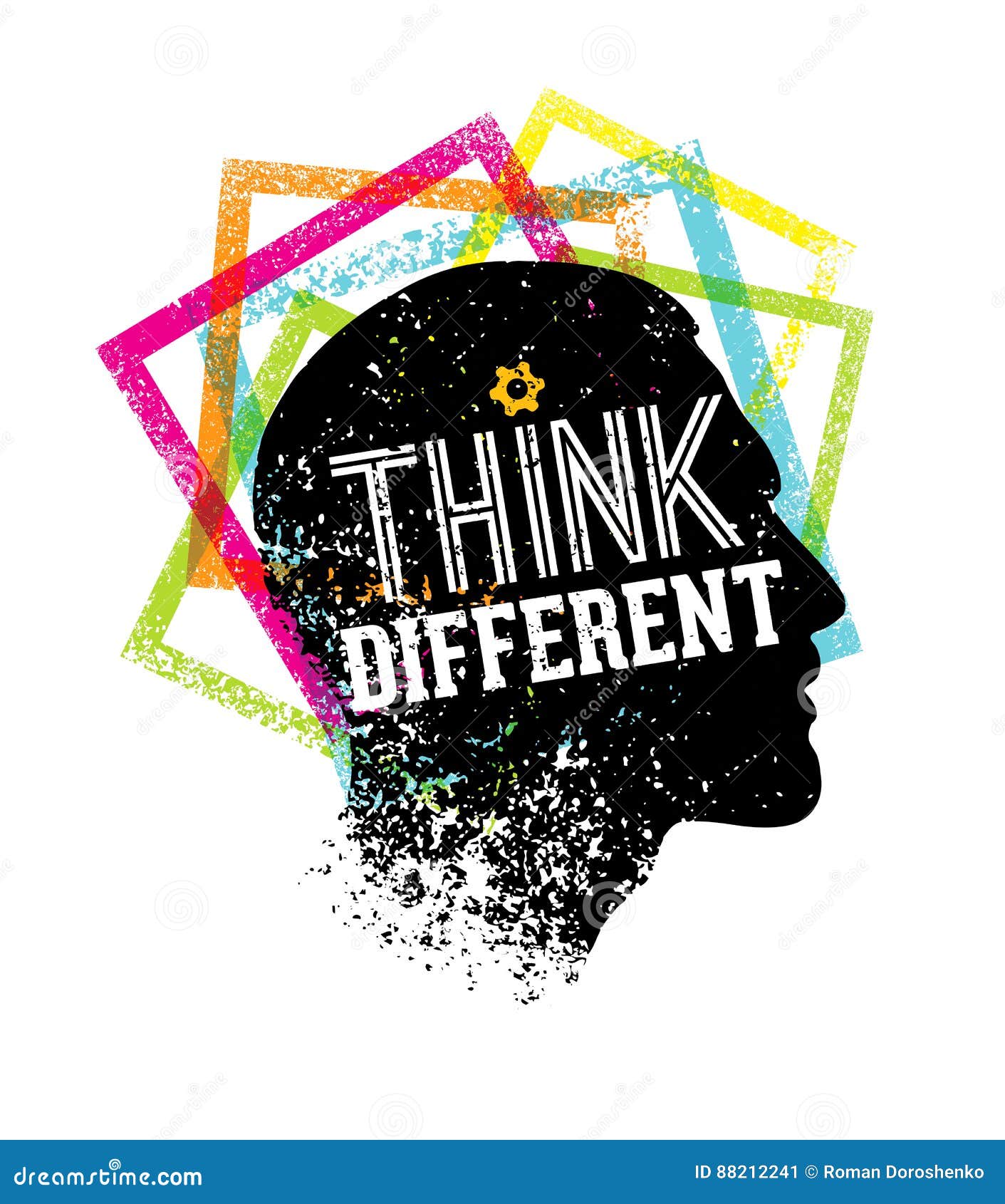 Think Different. Creative Brush Vector Typography Sign Concept Stock ...