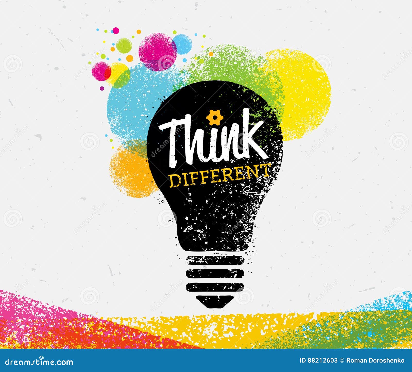 Think Different. Creative Brush Vector Typography Sign Concept Stock ...