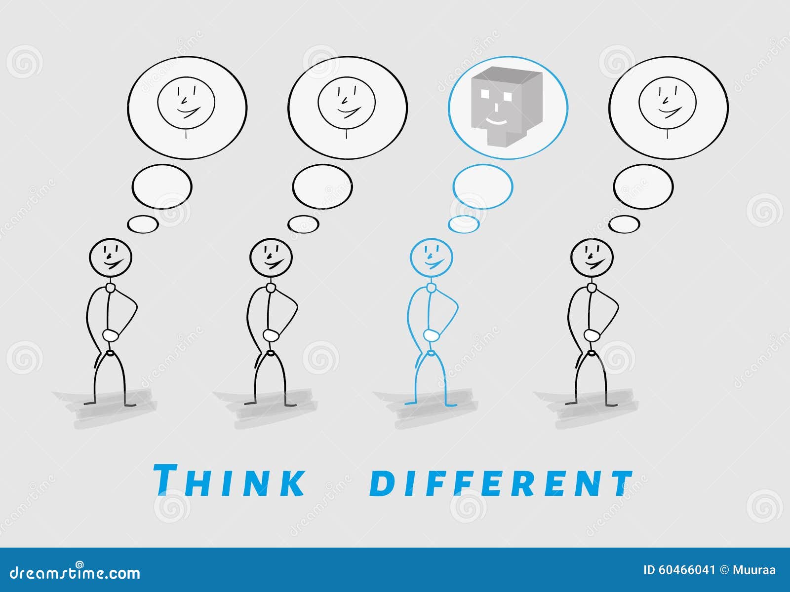 Think different, 2D vs 3D stock vector. Illustration of idea - 60466041