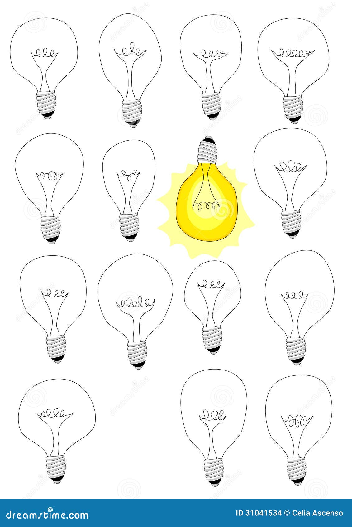 Think different idea lamps stock illustration. Illustration of business ...