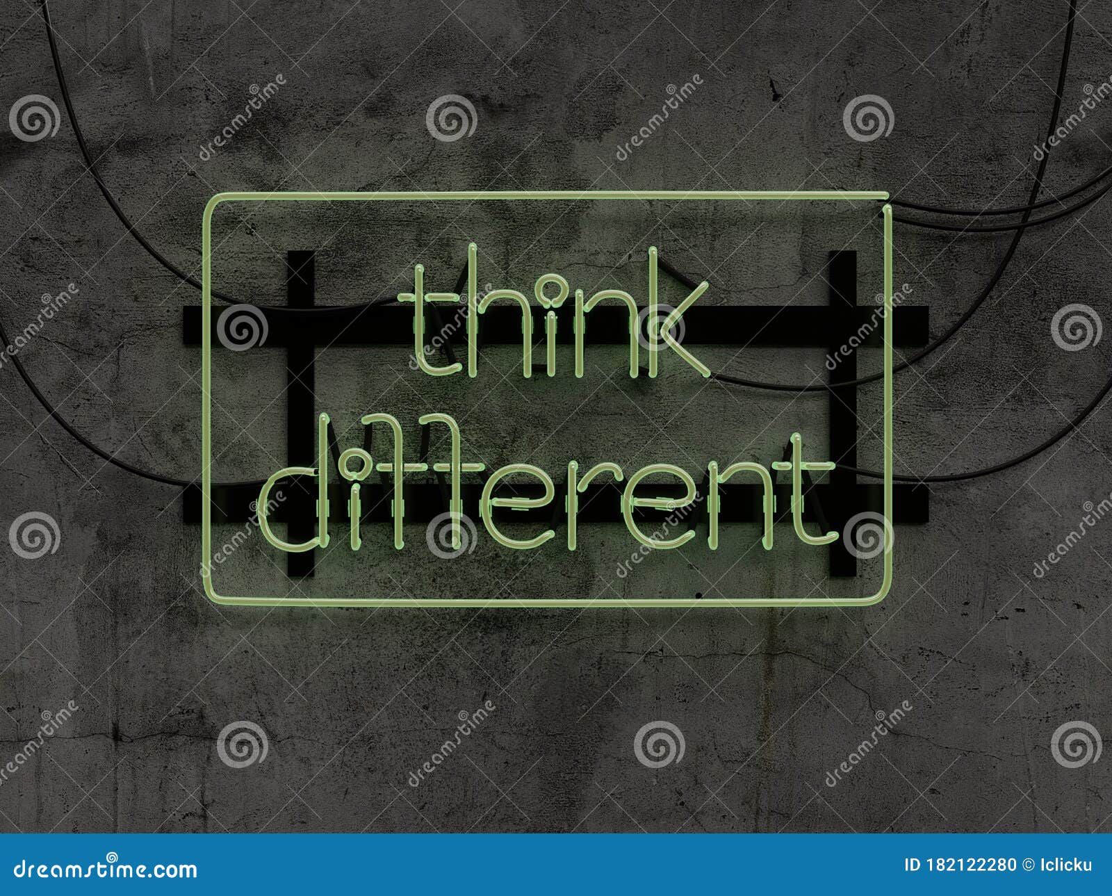 Think Different Motivational Text Neon Sign on a Concrete Wall in Mode ...