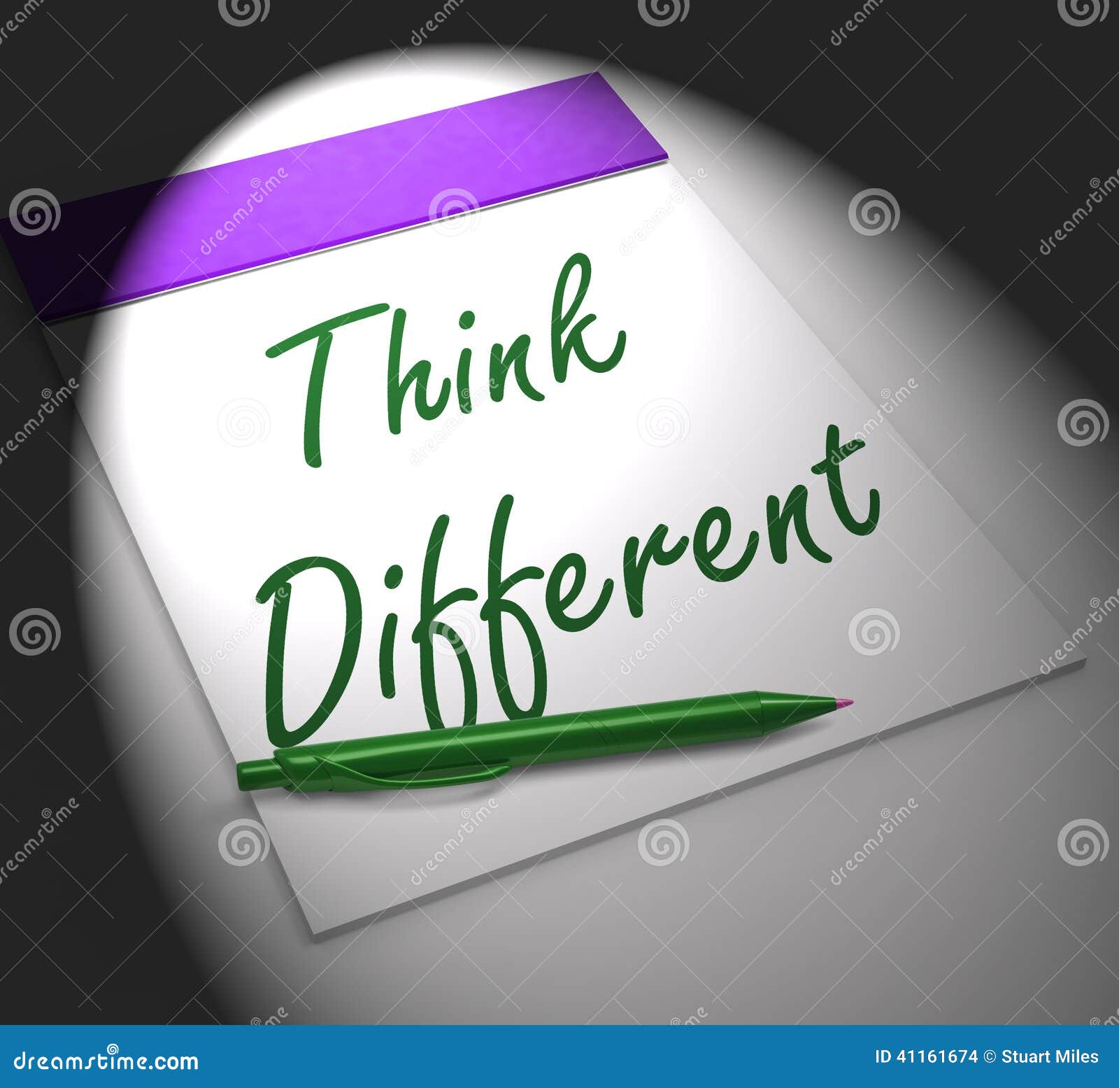Think Different Notebook Displays Inspiration and Innovation Stock ...
