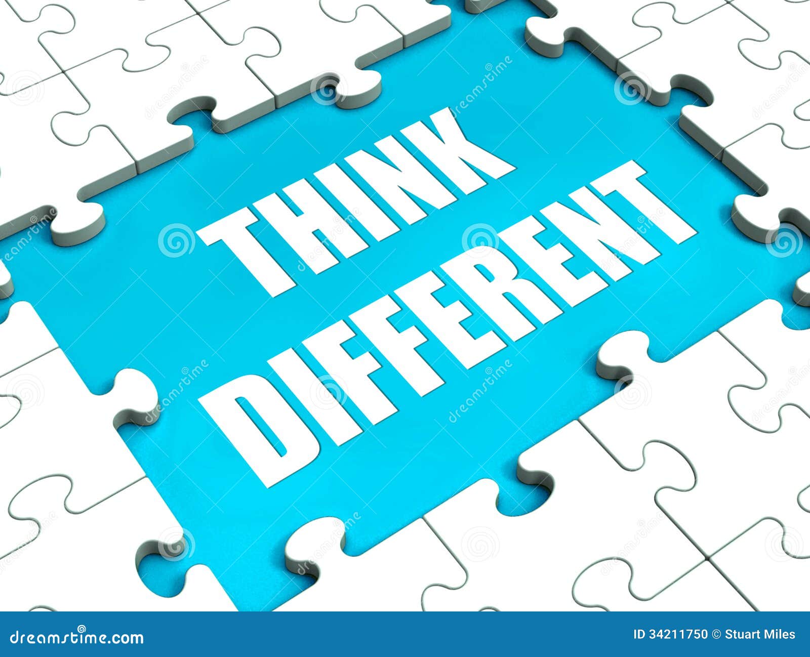 Think Different Puzzle Shows Thinking Outside Box Stock Illustration ...
