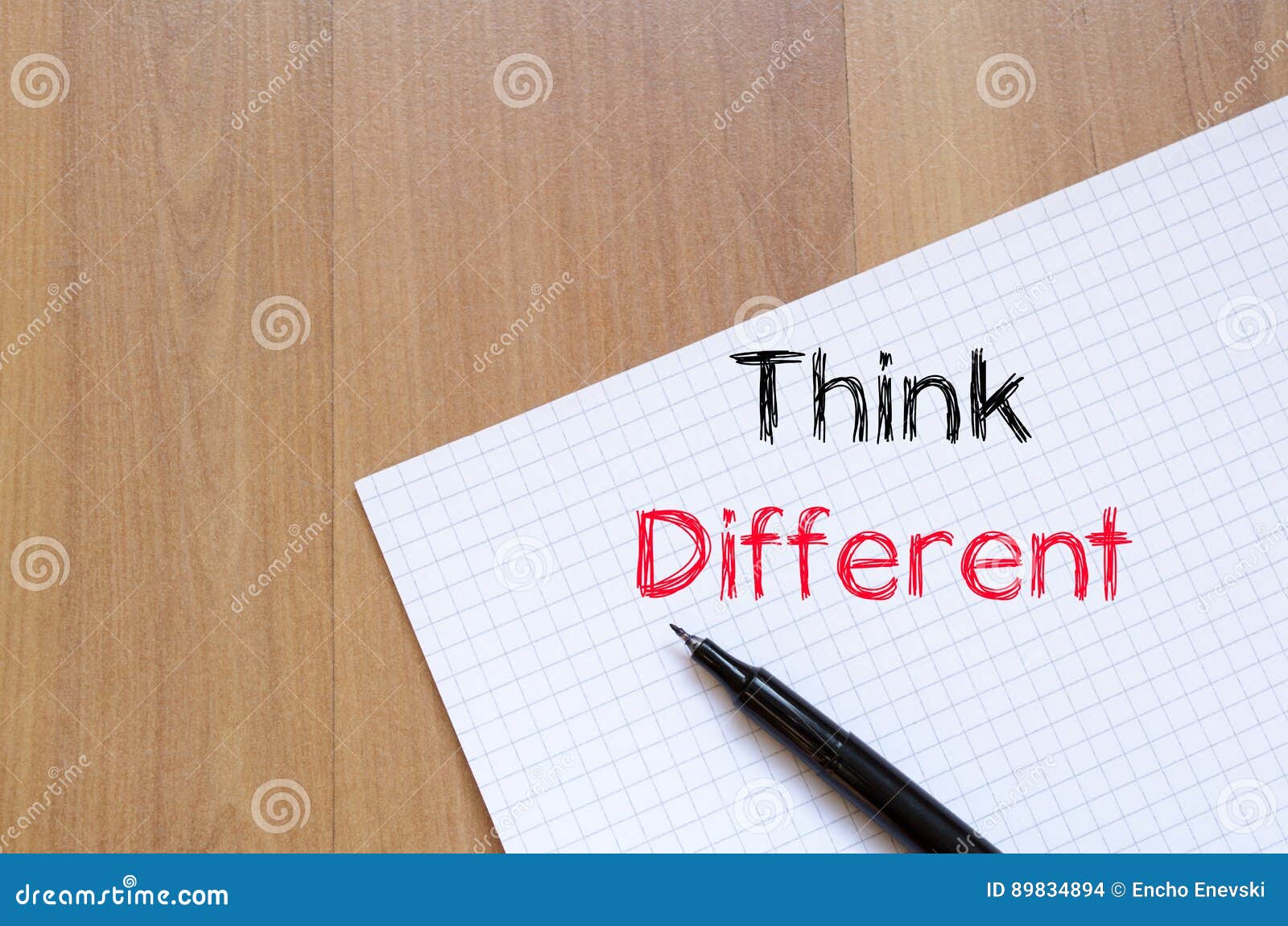 Think Different Text Concept on Notebook Stock Photo - Image of icon ...