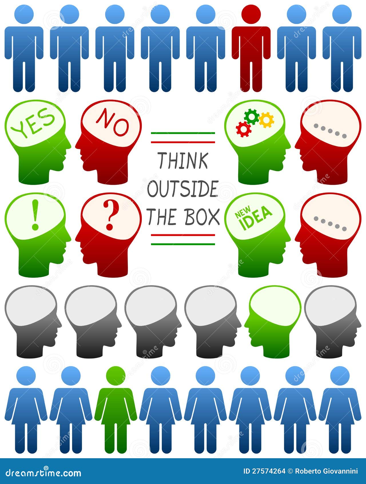 Think Different Think Positive Stock Vector - Illustration of object ...