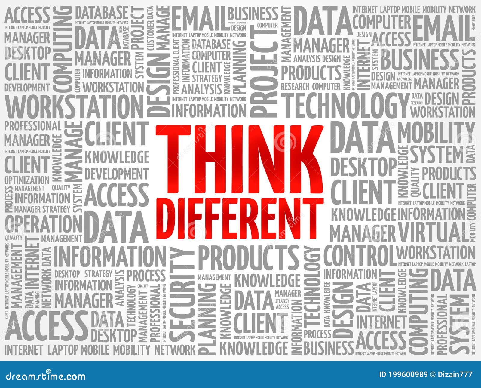 Different Word Sign Unique Man Standing Out In Crowd Of People Stock ...