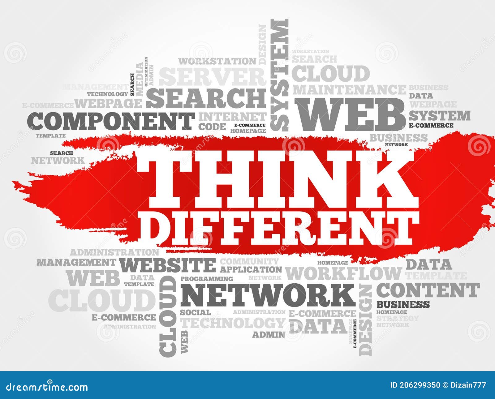 Think Different word cloud stock illustration. Illustration of analyze ...