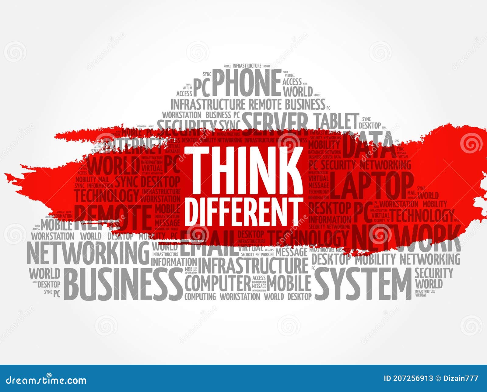 Think Different word cloud stock illustration. Illustration of learn ...