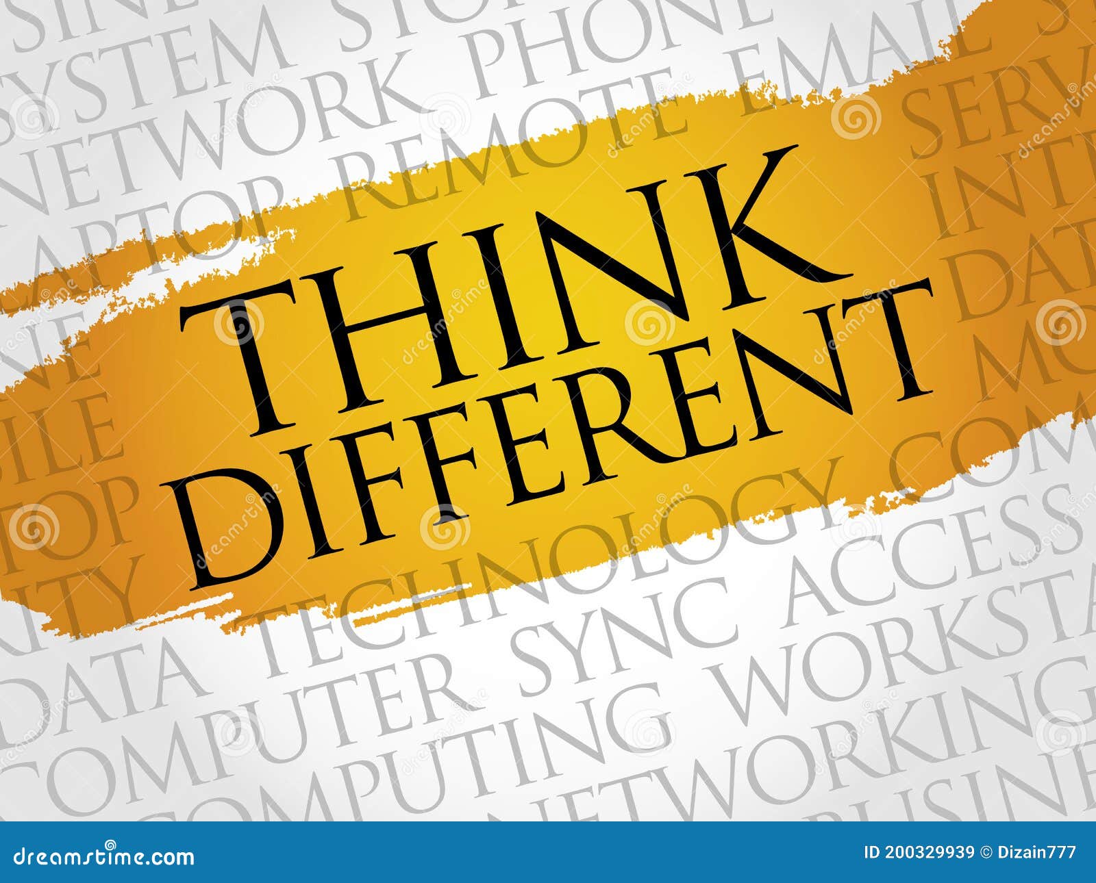 Different Word Sign Unique Man Standing Out In Crowd Of People Stock ...