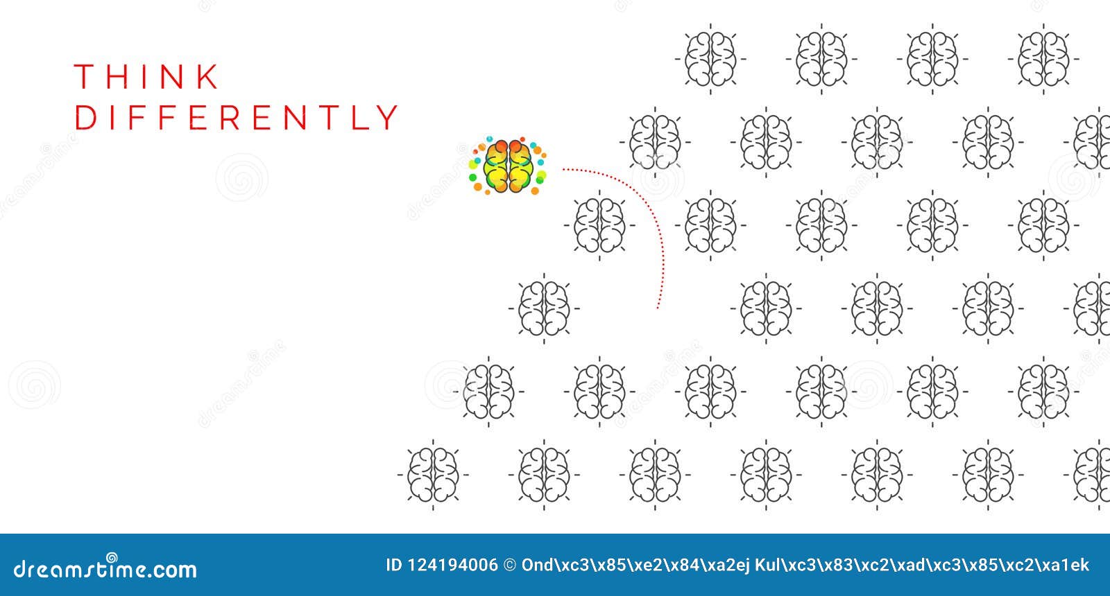 Think Differently Quote With Gradient Shape Design For Interior Posters ...