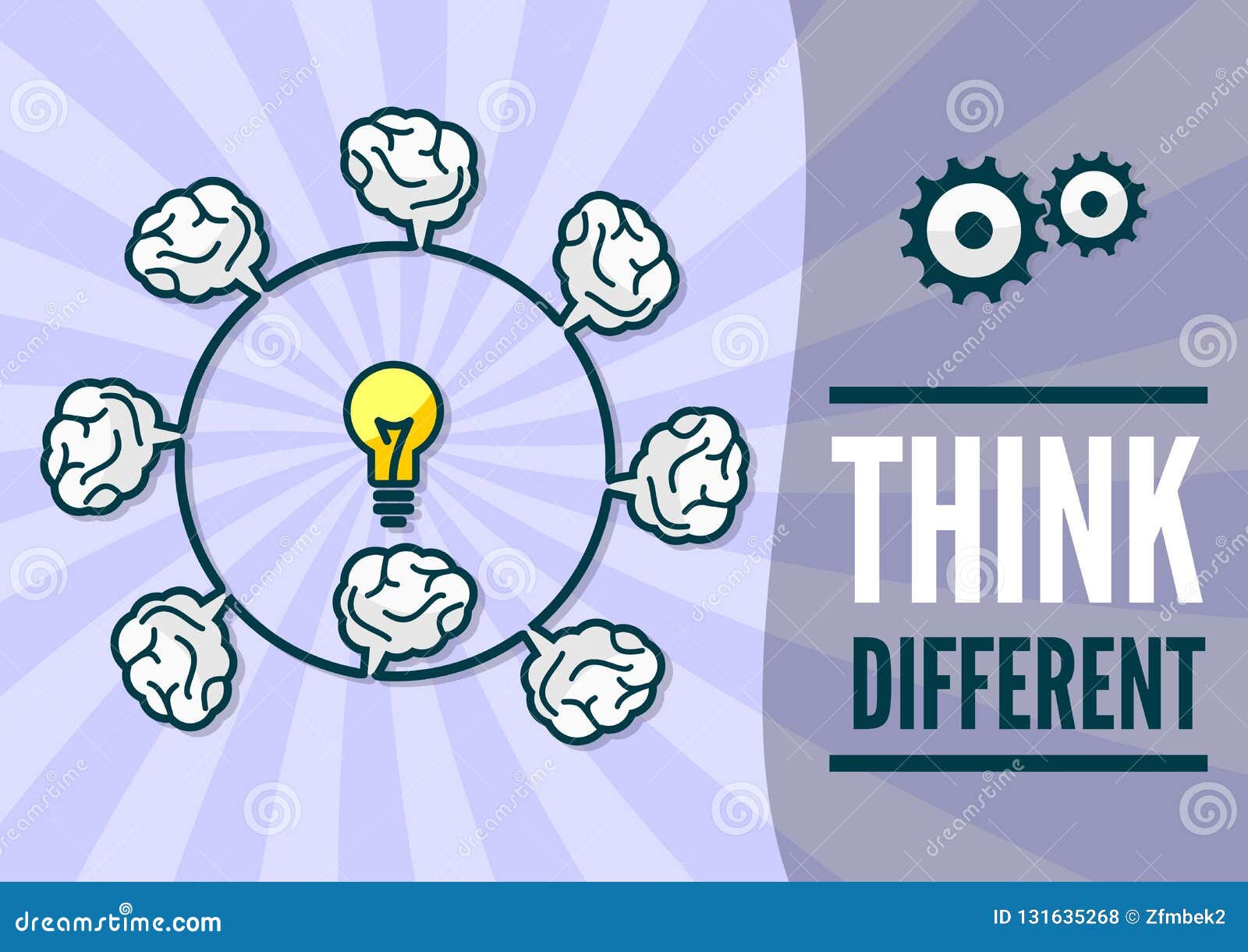 Think Differently Concept. One Human Brains Think Not Like As Others ...