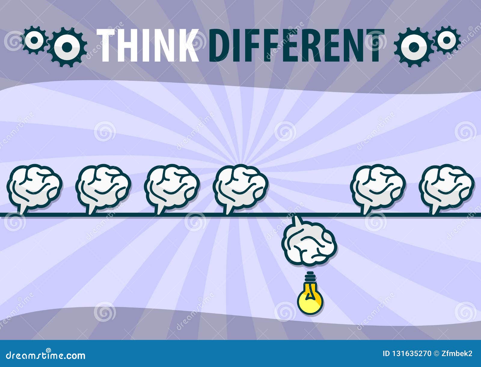 Think Differently Concept. One Human Brains Think Not Like As Others ...