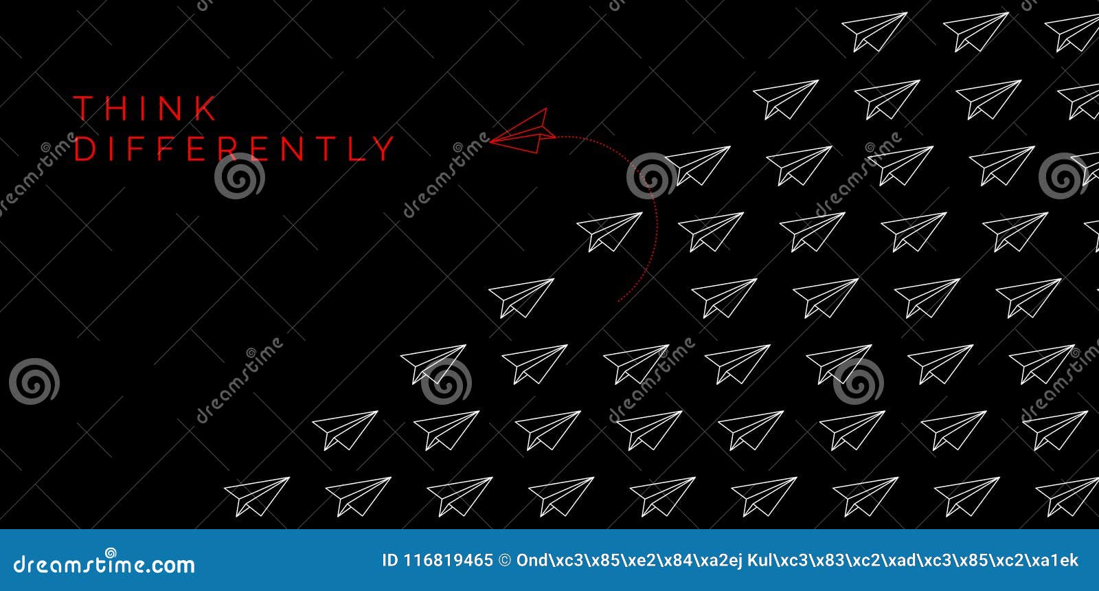 Think Differently Quote With Gradient Shape Design For Interior Posters ...