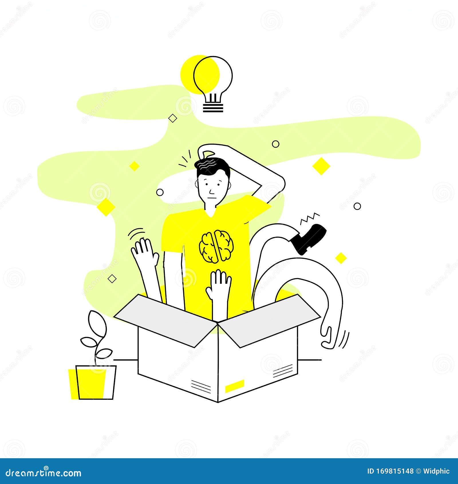 Think Differently stock vector. Illustration of character - 169815148