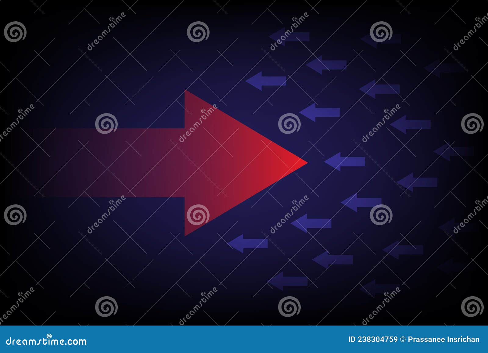 Think Differently and Idea Concept. Red Arrow Changes Direction with a ...