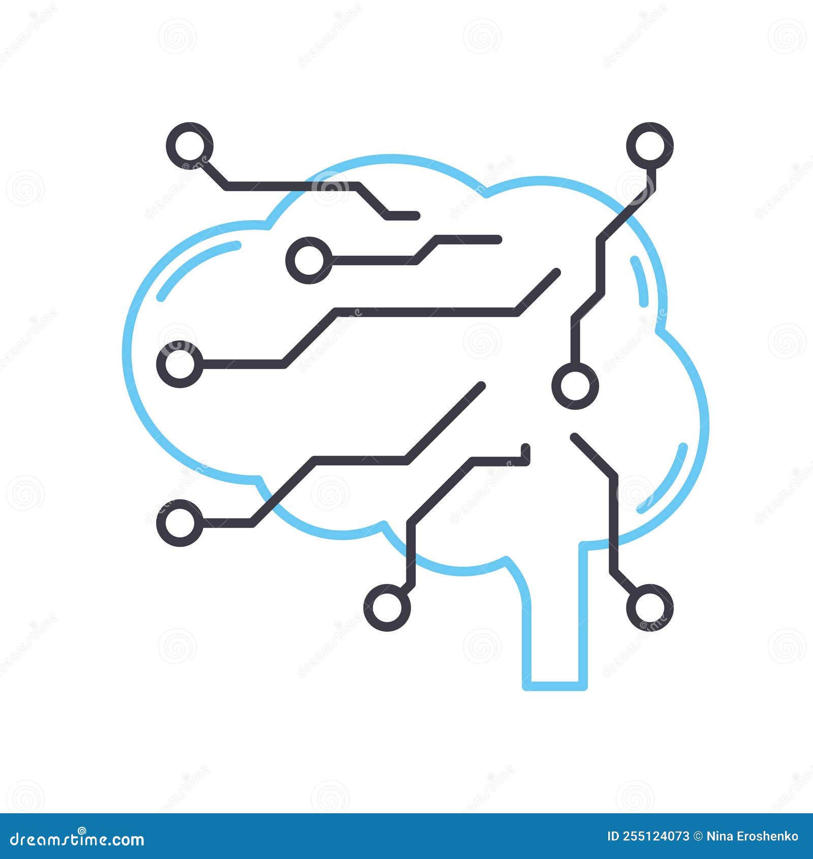 Think Digital Line Icon, Outline Symbol, Vector Illustration, Concept ...