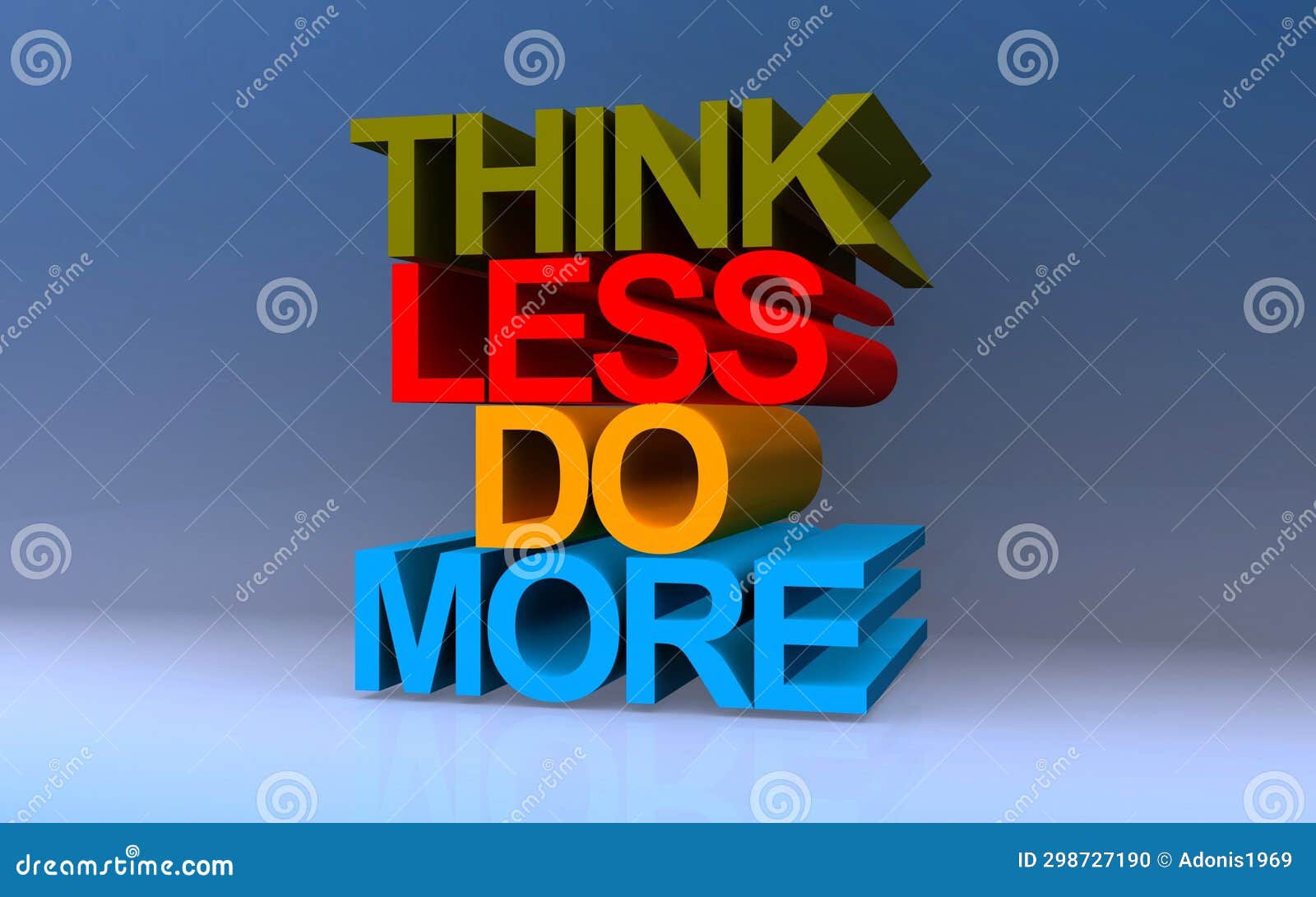 Think less do more on blue stock illustration. Illustration of ...