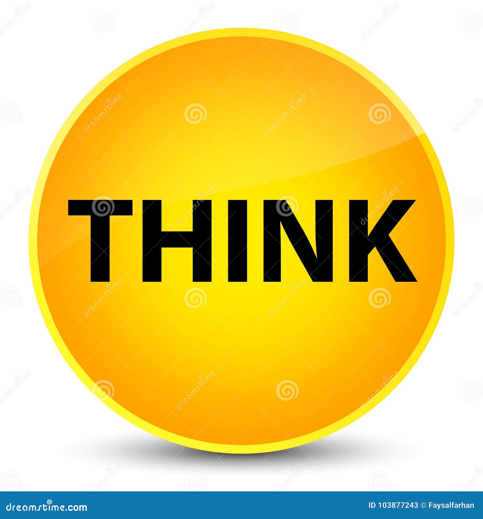 Think Elegant Yellow Round Button Stock Illustration - Illustration of ...