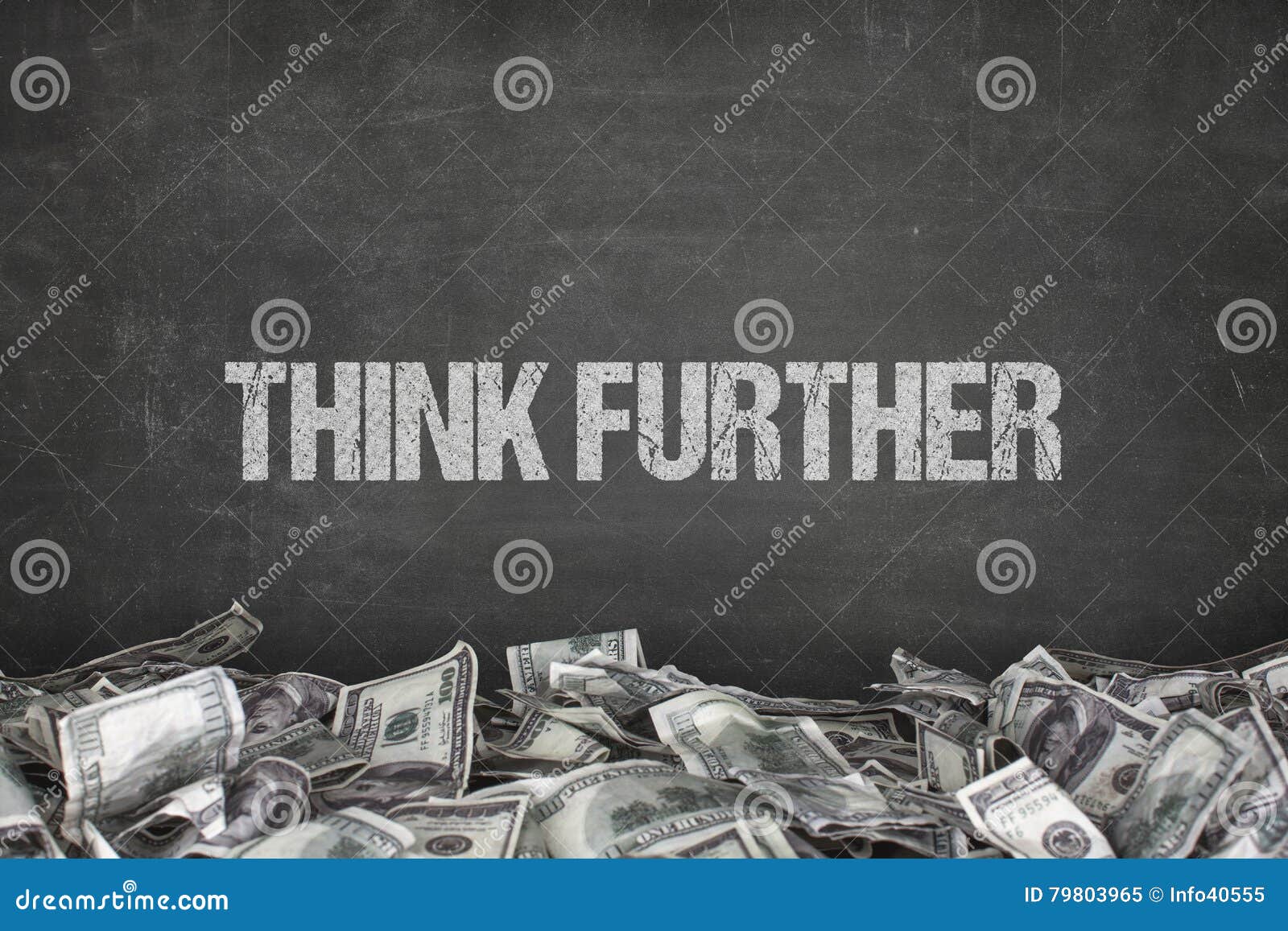 Think Further Text on Black Background Stock Image - Image of business ...