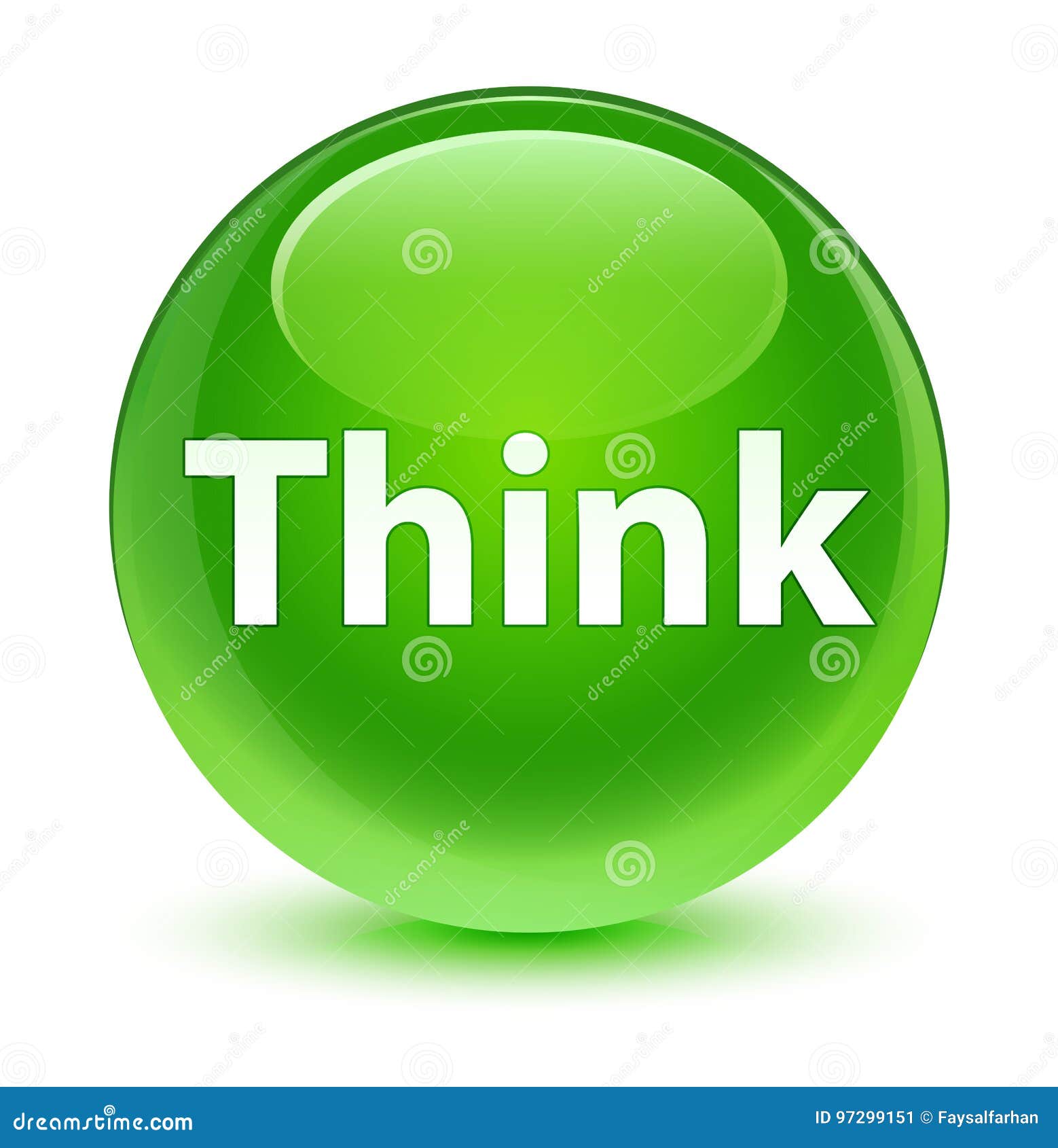 Think Glassy Green Round Button Stock Illustration - Illustration of ...