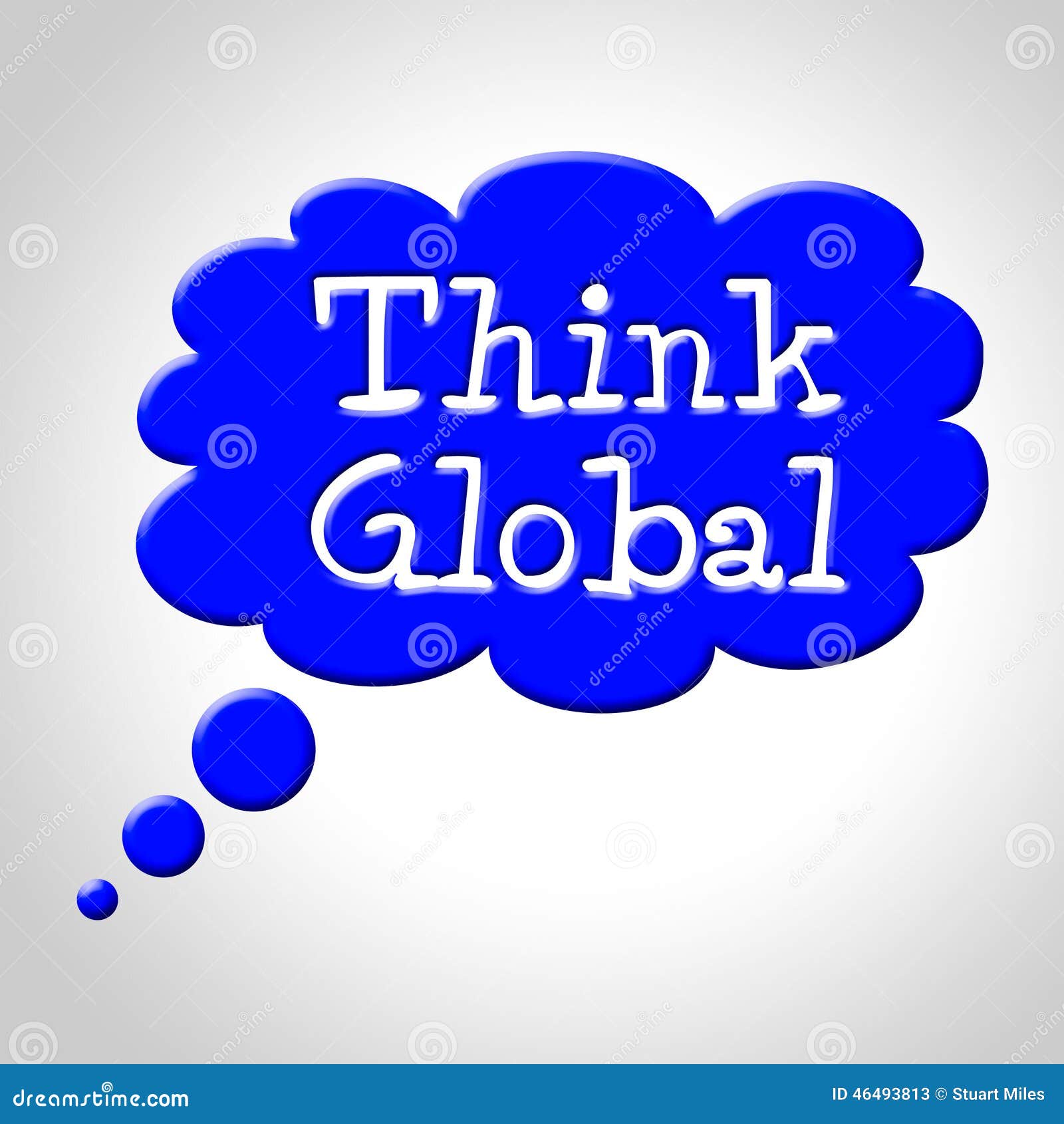Think Global Means Contemplation Earth and Consider Stock Illustration ...