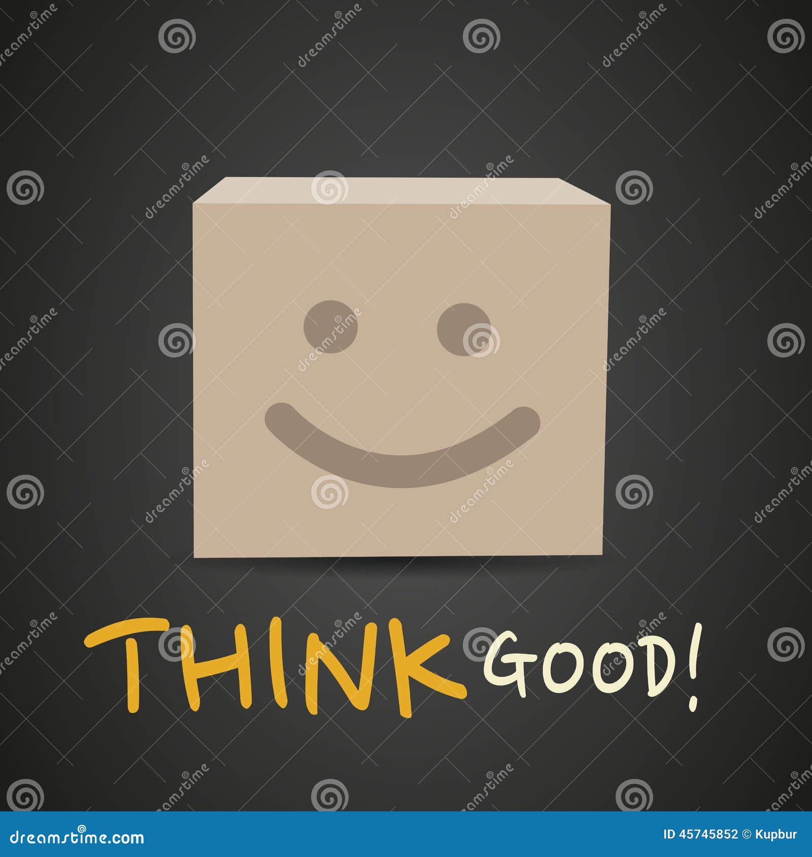 Think good cardboard box stock vector. Illustration of brain - 45745852