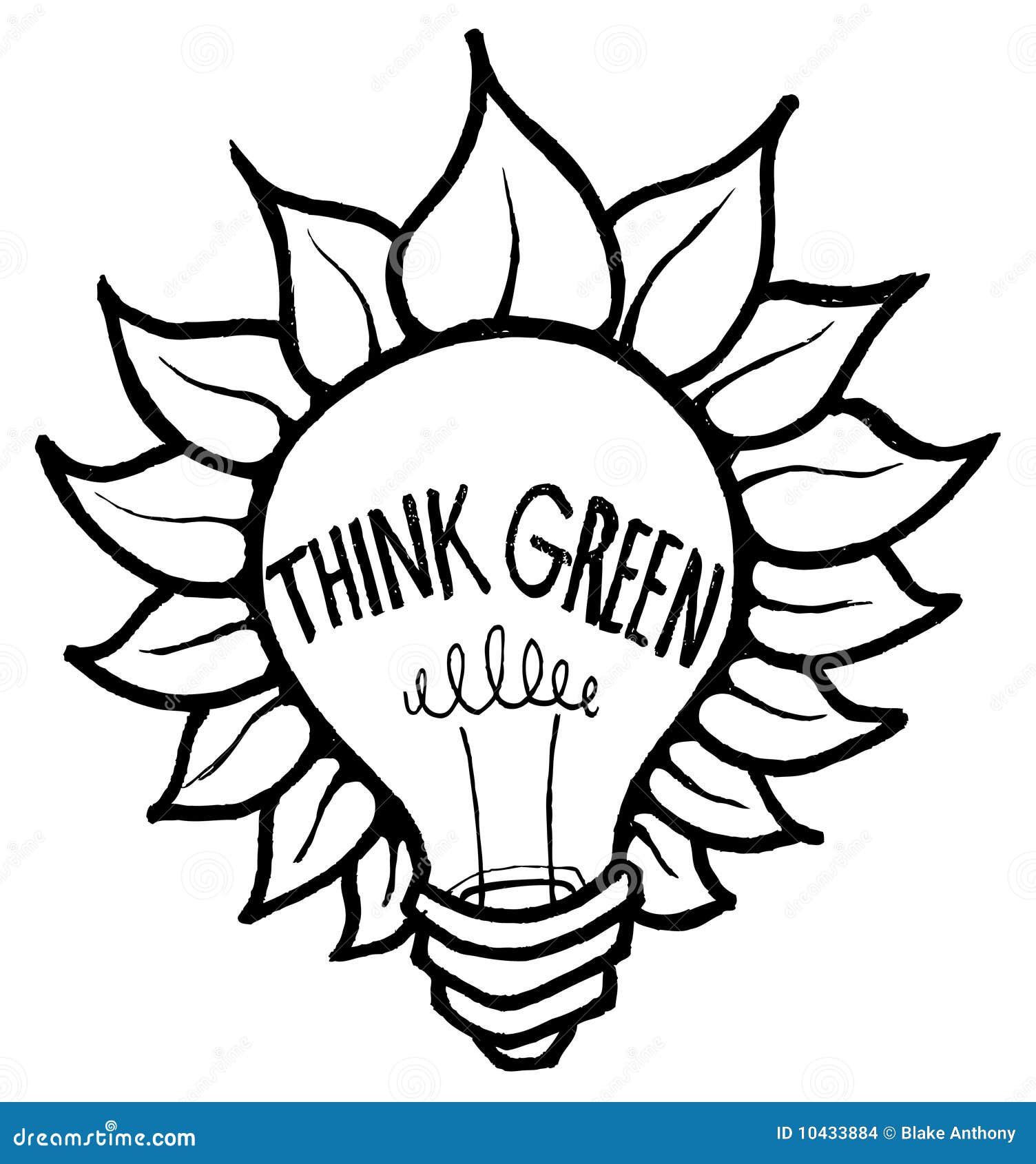Think Green stock vector. Illustration of environmentally - 10433884