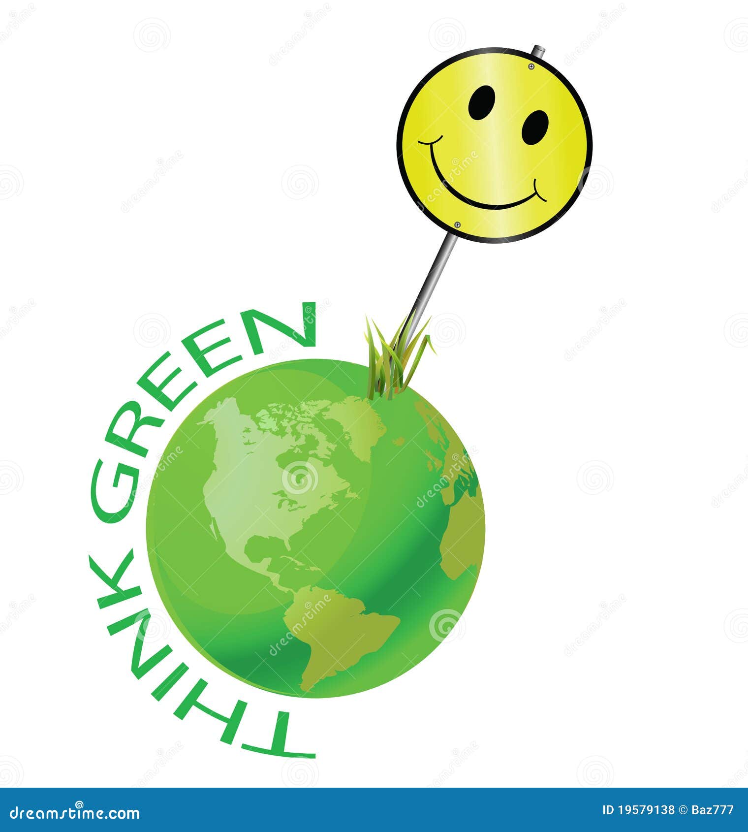 Think green stock vector. Illustration of environmentalism - 19579138