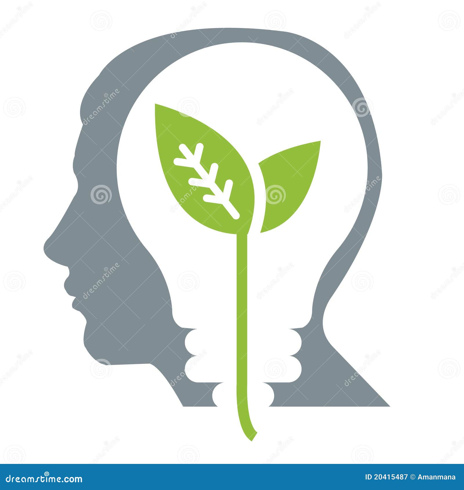 Think Green stock vector. Illustration of leaf, brainstorm - 20415487