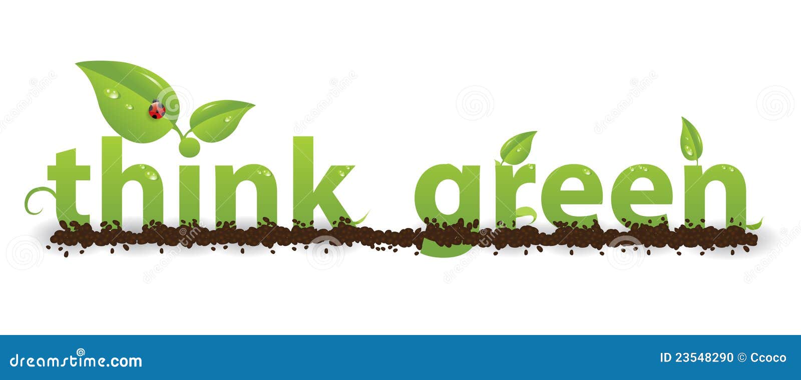 Think Green Recycle Reduce Reuse Eco Poster. Vector Creative Organic ...