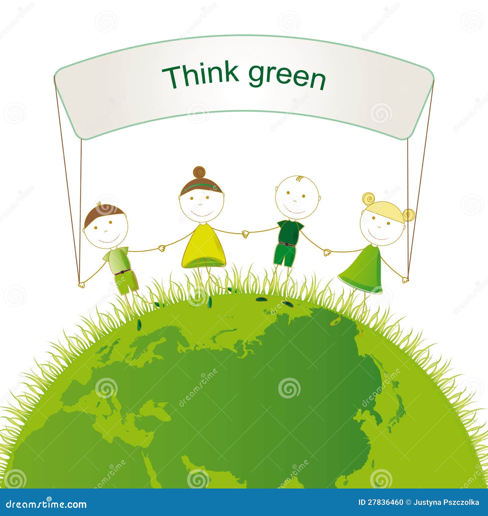 Think green stock vector. Illustration of grass, ecological - 27836460
