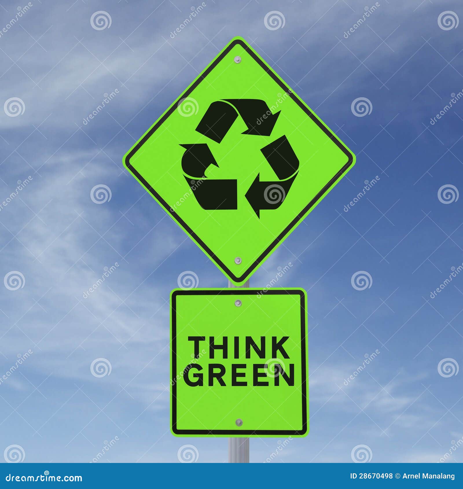 Think Green stock photo. Image of slogan, waste, environment - 28670498